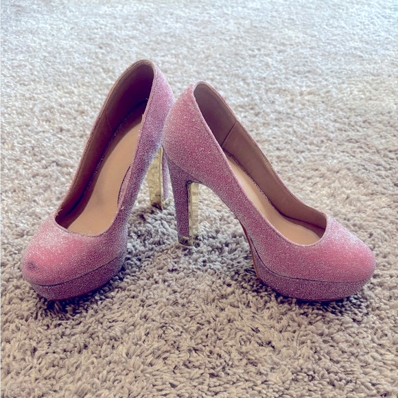 SHEIN | Shoes | Elegant Pink Glitter Heels | Poshmark